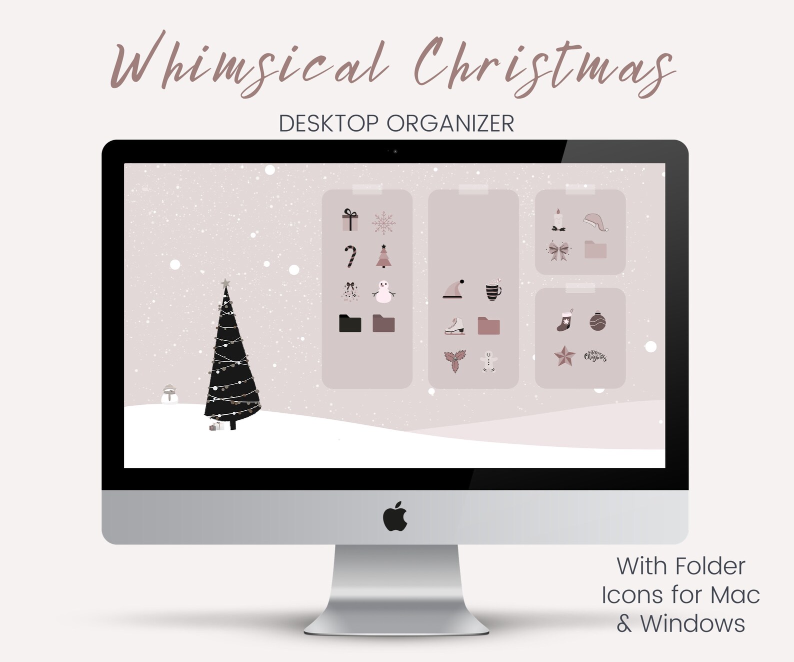 Whimsical Christmas Desktop Organizer Christmas Wallpaper - Etsy