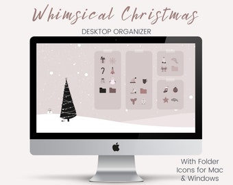 Christmas Desktop Wallpaper Organizer Minimal Winter Theme Desktop ...