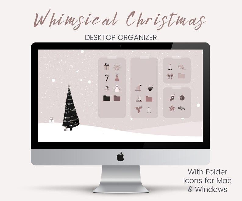 Whimsical Christmas Desktop Organizer Christmas Wallpaper - Etsy