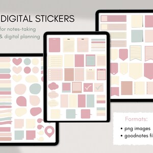 104 Pastel Goodnotes Sticky Notes, Pre Cropped Neutral Digital ...