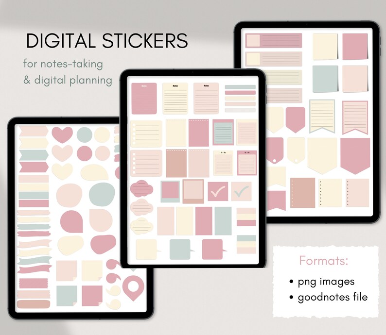 104 Pastel Goodnotes Sticky Notes Pre Cropped Neutral Digital - Etsy