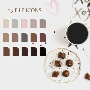 45 Brown Desktop Icons for MacBook and WINDOWS, Circle, Folder, File PC ...