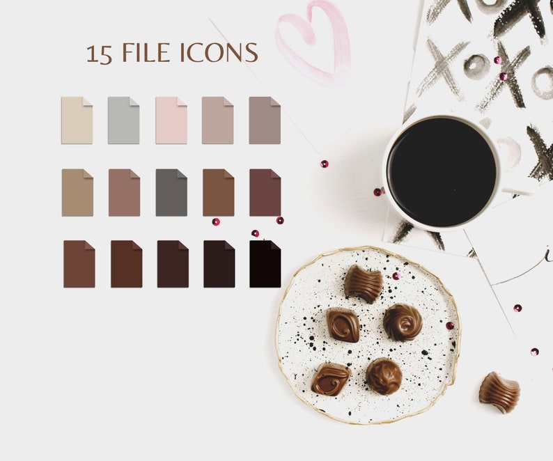 45 Brown Desktop Icons for MACBOOK and WINDOWS Circle | Etsy