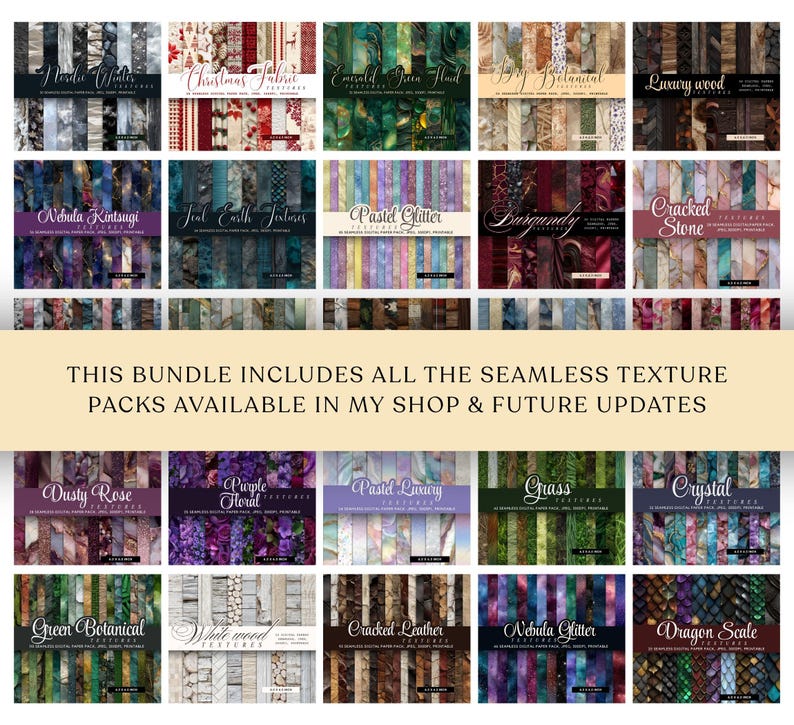 Buy 3300+ Seamless Texture Bundle, Digital Paper Pack, Commercial Use ...