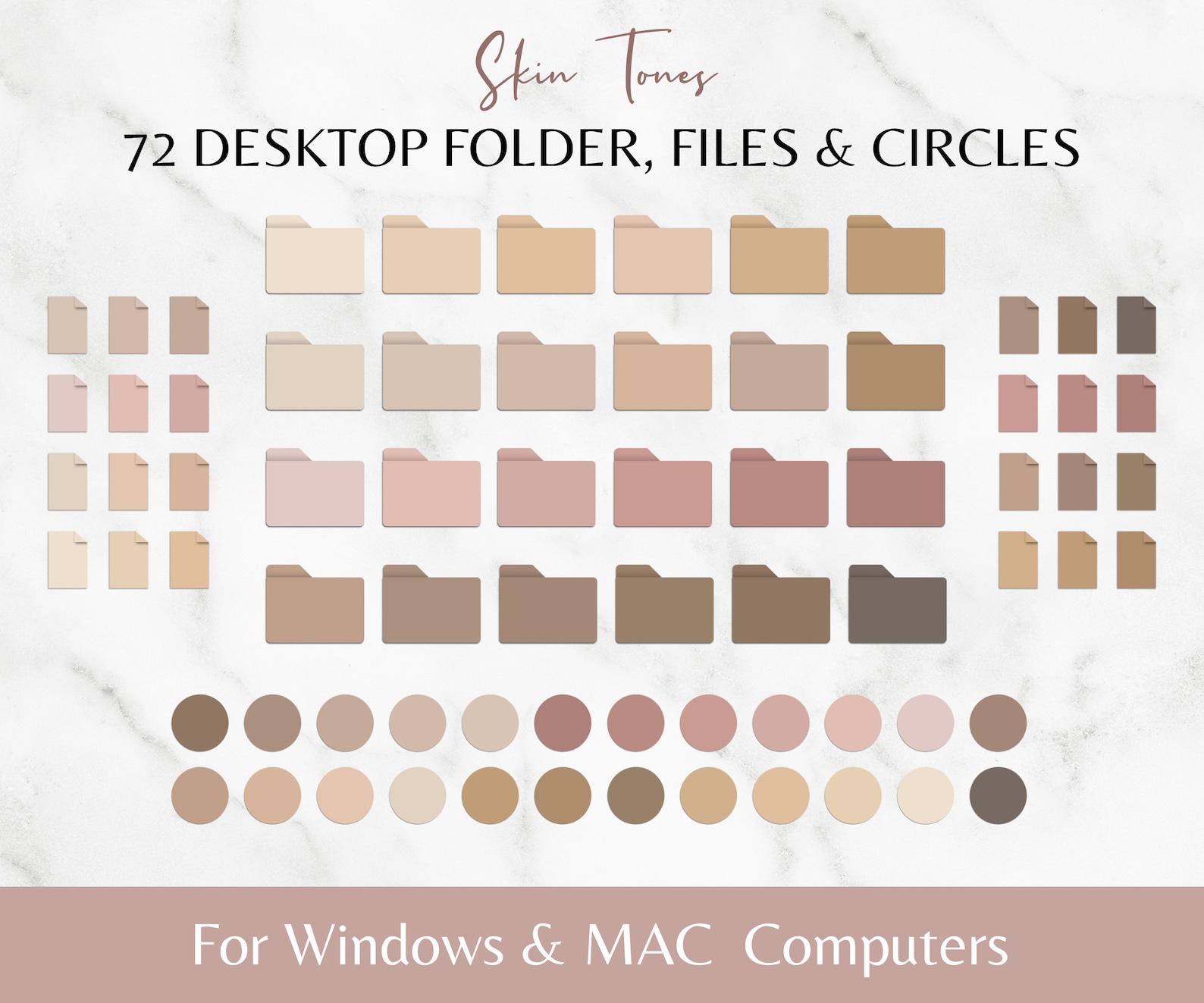 72 Skin Tones Desktop Folder Icons for MAC and WINDOWS - Etsy Canada