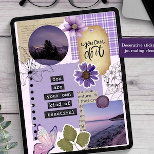 Buy Purple Digital Journal Stickers Pre-cropped Goodnotes Stickers ...