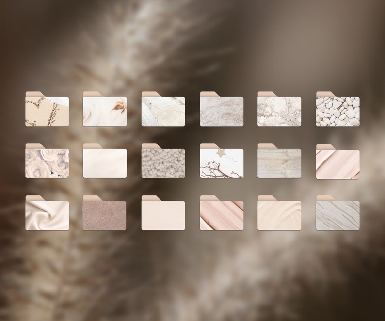 36 BEIGE Folder and Circle Icons for MacBook and WINDOWS Computers ...