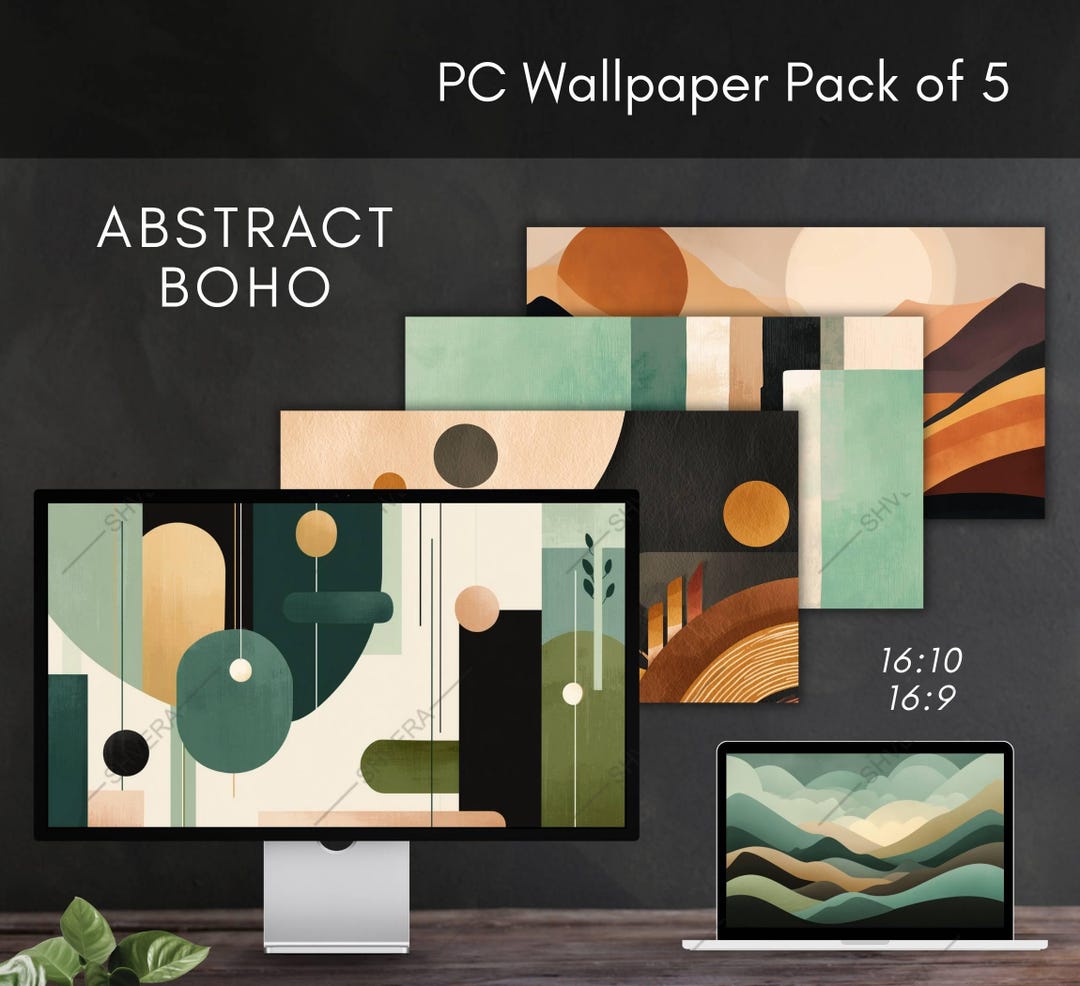 5 Abstract Boho Desktop Wallpapers for MacBook and Windows, Boho ...