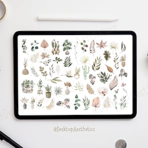650 Botanical Digital Stickers BUNDLE, Pre-cropped Goodnotes Stickers ...
