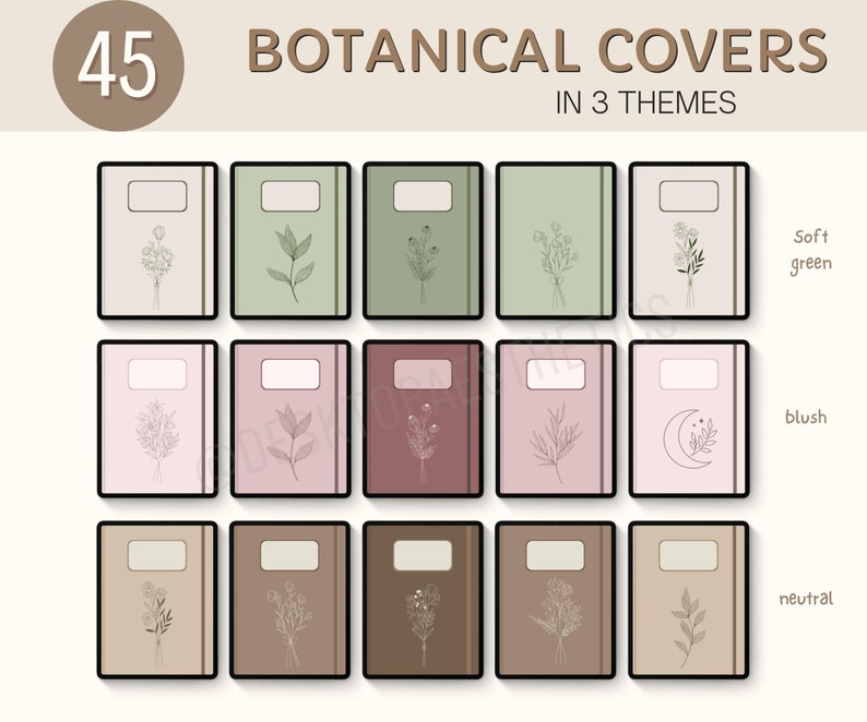 175 Boho Notebook Cover BUNDLE, Goodnotes Digital Covers, Cute Boho ...