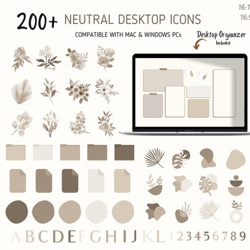 12 NEUTRAL Desktop Folder Icons Mac and Windows - Etsy