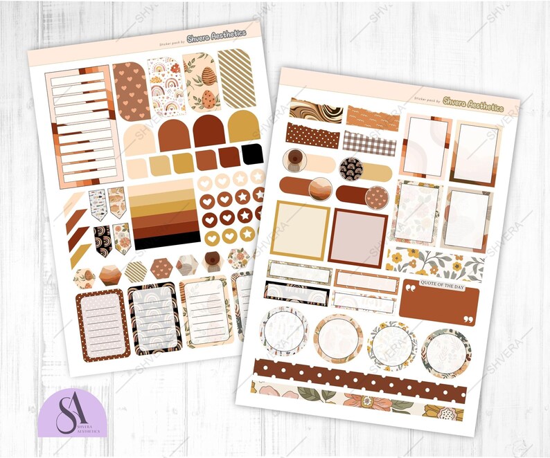 650 Boho Vibe Digital Stickers Bundle for Goodnotes, PNG Stickers, Pre ...