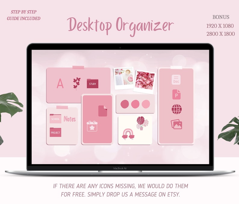 600 Pink Folder Icons for Mac Windows Free Pink Desktop - Etsy