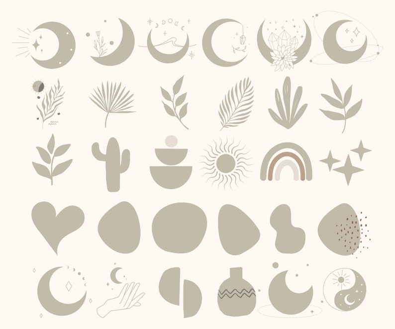 180 Boho Folder Icons for MAC and WINDOWS Computers Mystic | Etsy