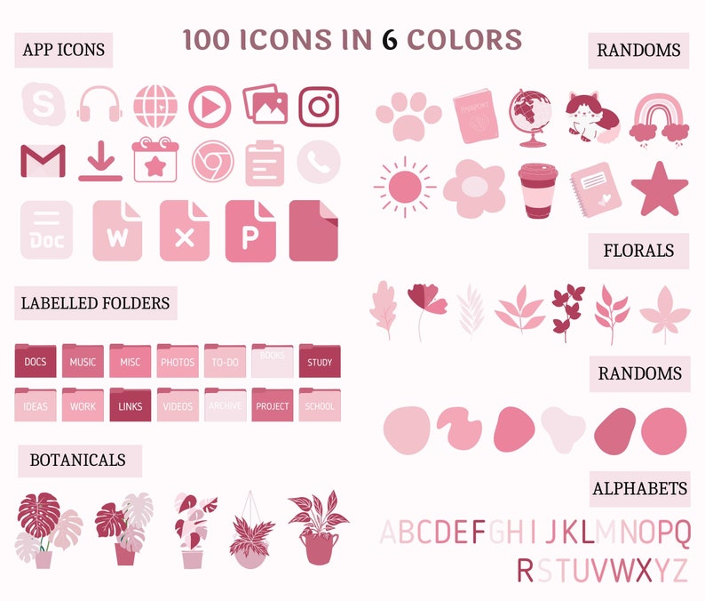600 Pink Folder Icons for Mac Windows Free Pink Desktop - Etsy