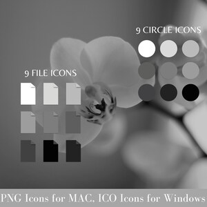 27 Black N White Desktop Folder Icons for MacBook and WINDOWS Computers ...