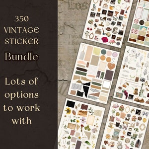 Buy 350 Vintage Digital Journal Sticker BUNDLE, Pre-cropped Vintage ...