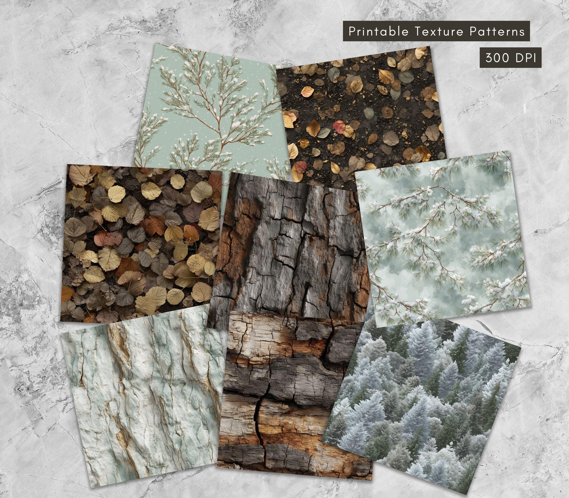 33 Seamless Fall Leaves Digital Paper Bundle, Printable Autumn Forest ...