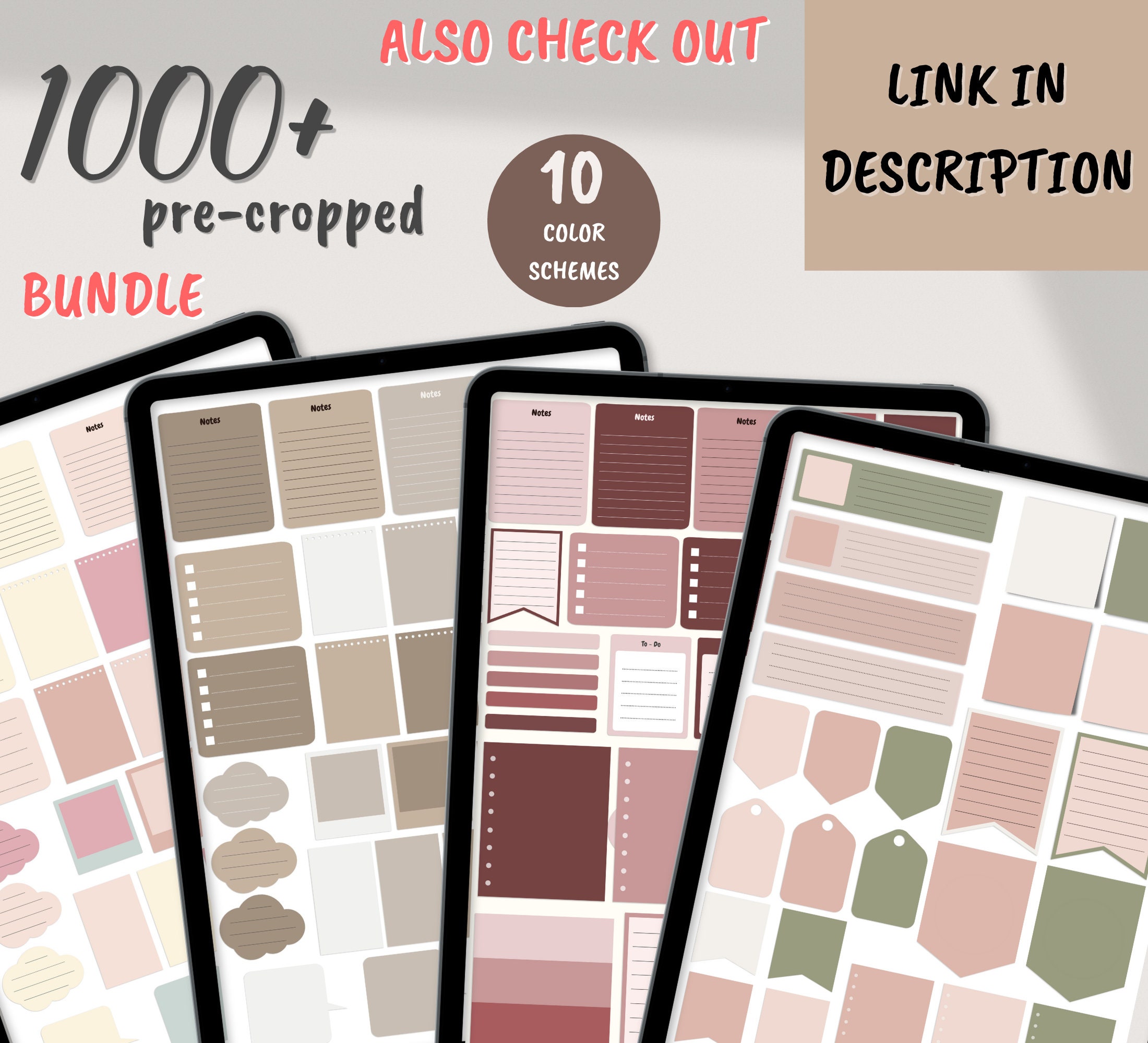 105 Goodnotes Sticky Notes Pre Cropped Chic Digital Goodnotes - Etsy