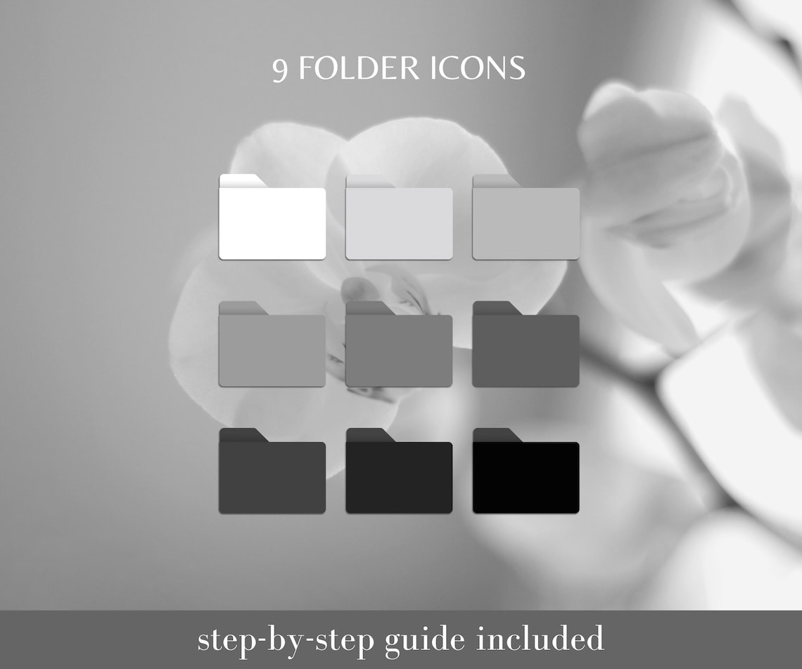 27 Black N White Desktop Folder Icons for MACBOOK and WINDOWS | Etsy