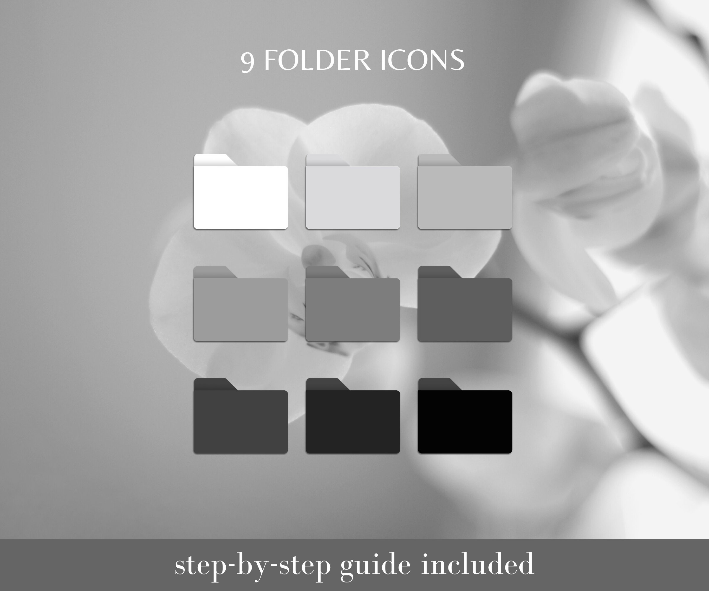 27 Black N White Desktop Folder Icons for MACBOOK and WINDOWS - Etsy