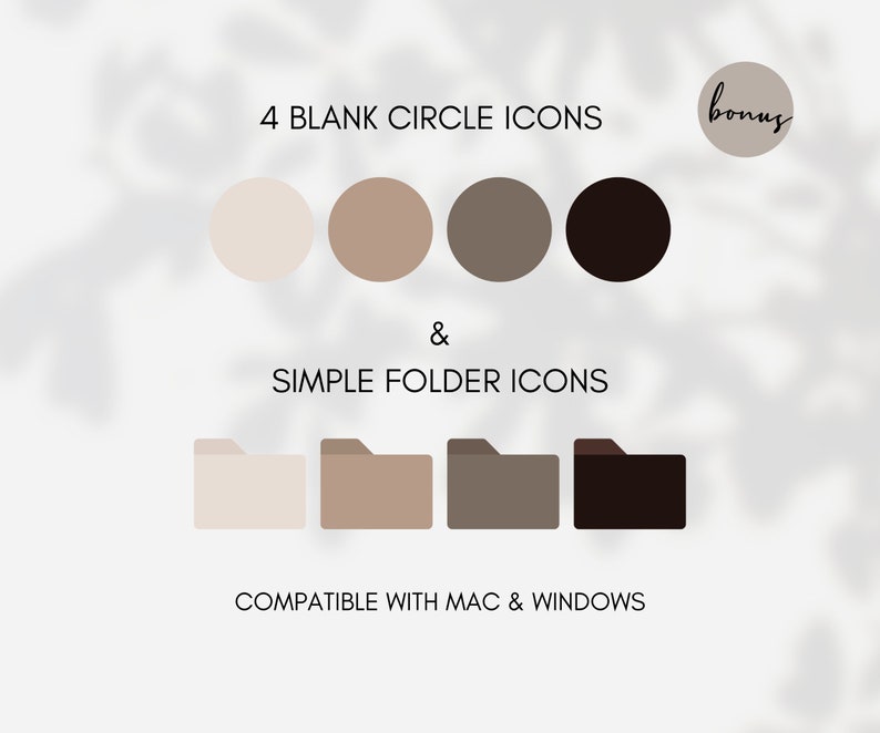 Minimalist Desktop Folder Icons | Neutral Aesthetic Organizer (digital ...