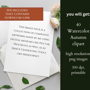 Buy 40 Autumn Watercolor Digital Clipart Set, Png Autumn Clipart Bundle ...