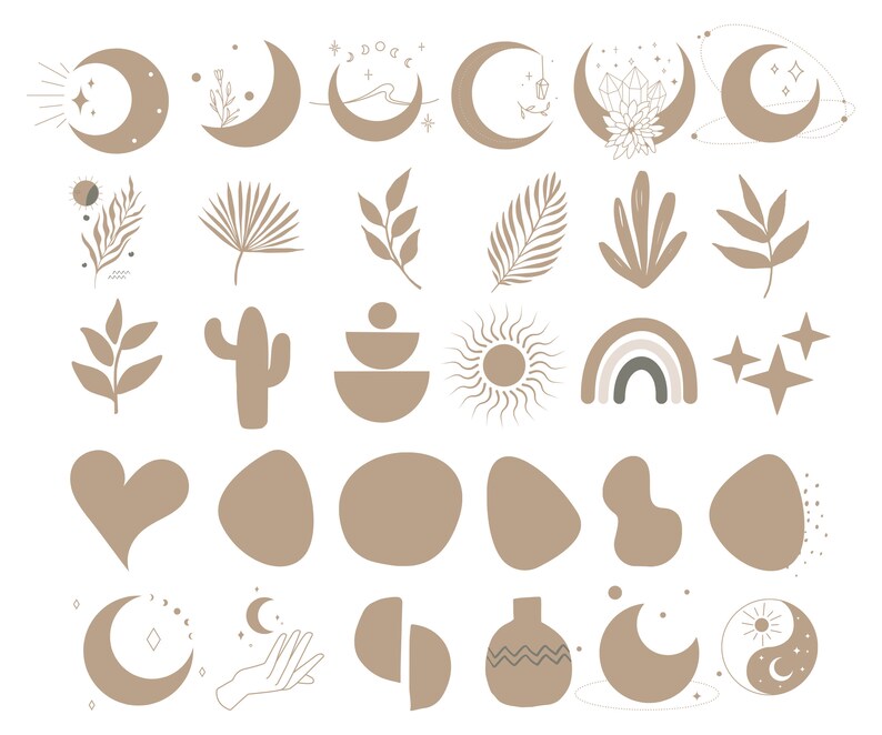 180 Boho Folder Icons for MAC and WINDOWS Computers Mystic | Etsy