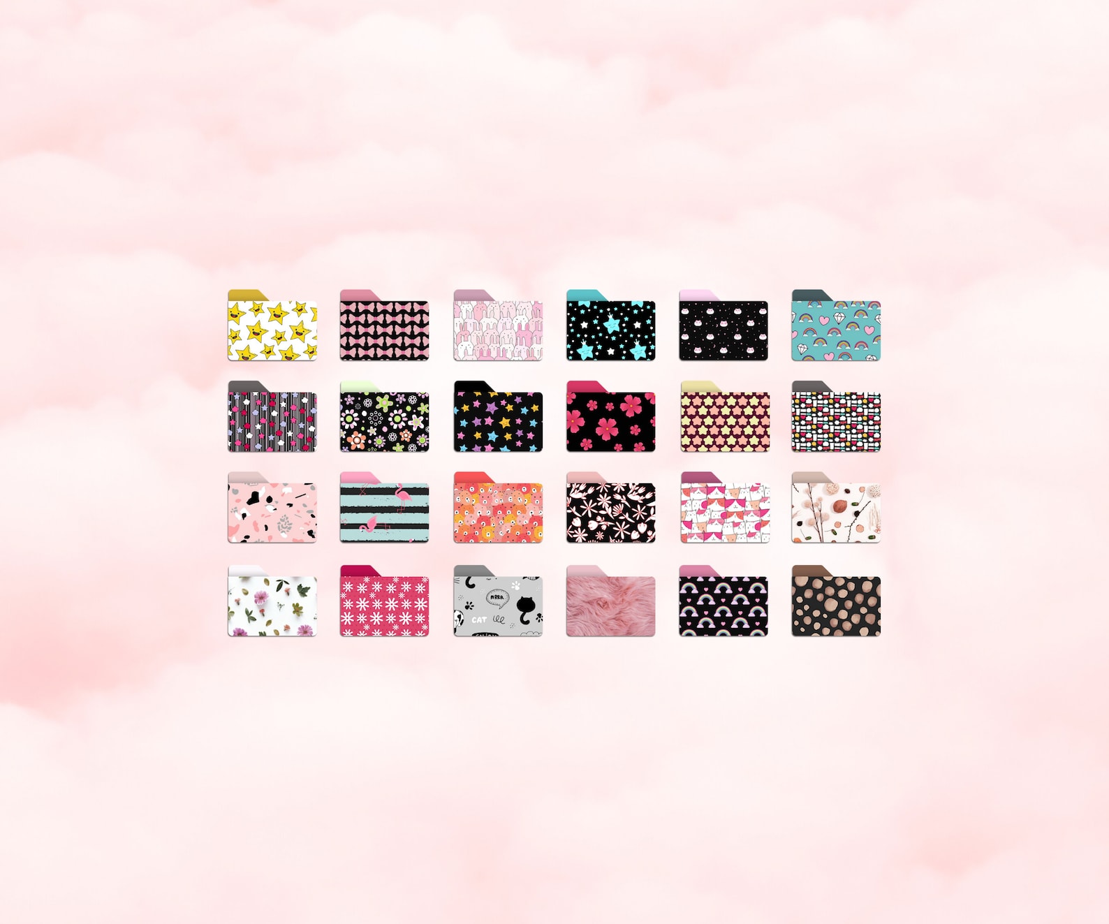 25 CUTE and Girly Folder Icons for MAC and WINDOWS Computers | Cute ...