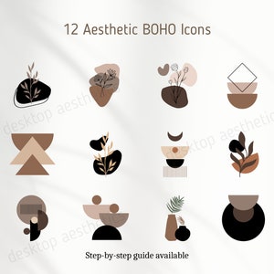 320 Aesthetic Boho Desktop BUNDLE | Dark Mode Folder Icons for Mac ...