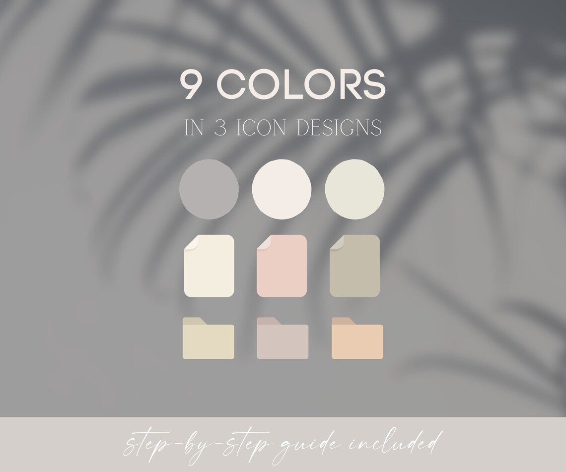 27 Desktop Neutral Icons with Free Wallpaper Organizer for | Etsy