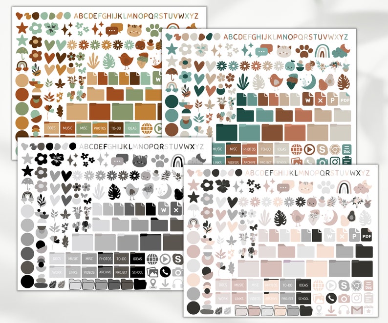 2900+ MEGA BUNDLE Desktop Icons in 16 Themes With 45 Free Wallpapers ...