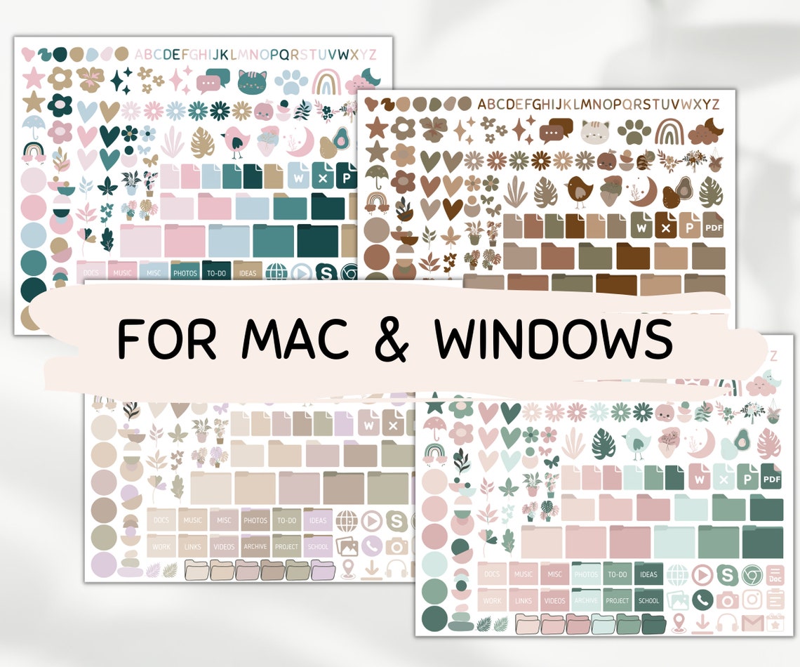 2900 MEGA BUNDLE Desktop Icons in 16 Themes With 45 Free - Etsy