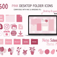 Pink Folder Icons | 10-pk Computer Bundle (digital Download) - Etsy