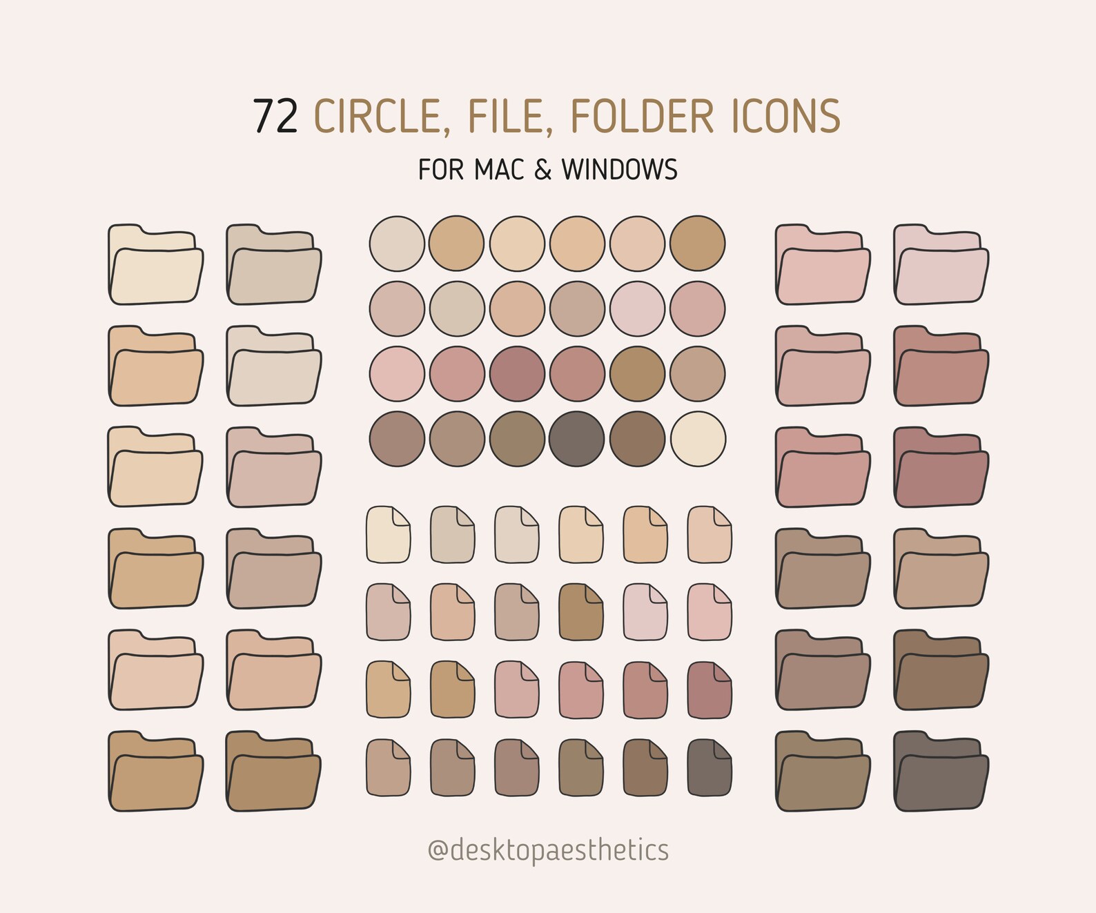 CUTE Skin Tones Desktop Organizer 72 Cute Aesthetic Desktop - Etsy