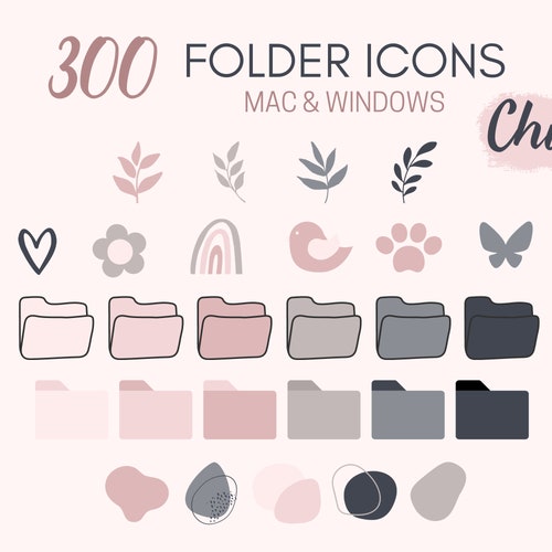 180 Boho Folder Icons for MAC and WINDOWS Computers Mystic - Etsy
