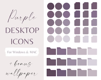 Purple Desktop Icons - Etsy