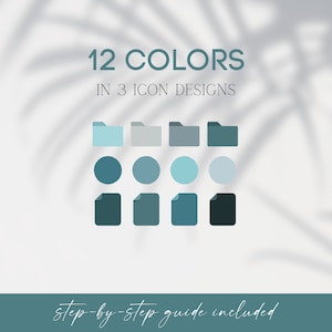 36 BLUE Desktop Folder Icons With Free Wallpaper Organizer for MacBook ...