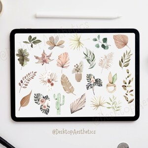 Boho Botanical Digital Stickers, Pre-cropped Goodnotes Stickers | 53 ...