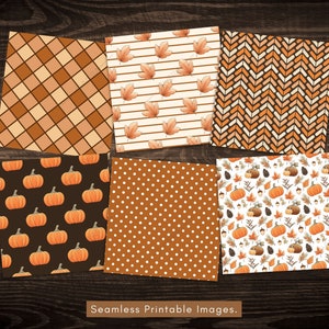 20 Fall Digital Paper Pack, Seamless Patterns, Fall Aesthetic, Cute ...