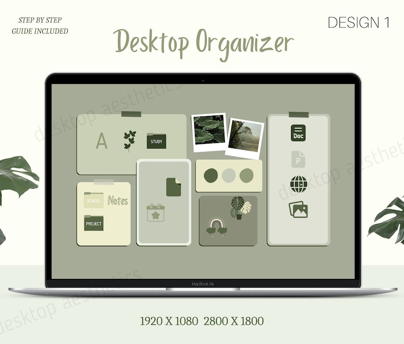 600 Sage Desktop Icons Desktop Organizer Bundle Botanical - Etsy