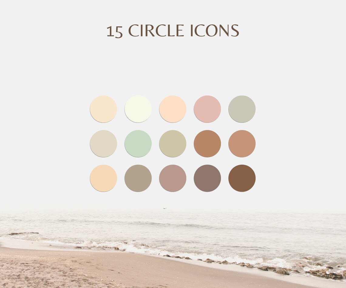 30 Muted Tones Desktop Icons for MacBook and WINDOWS | Circle and ...