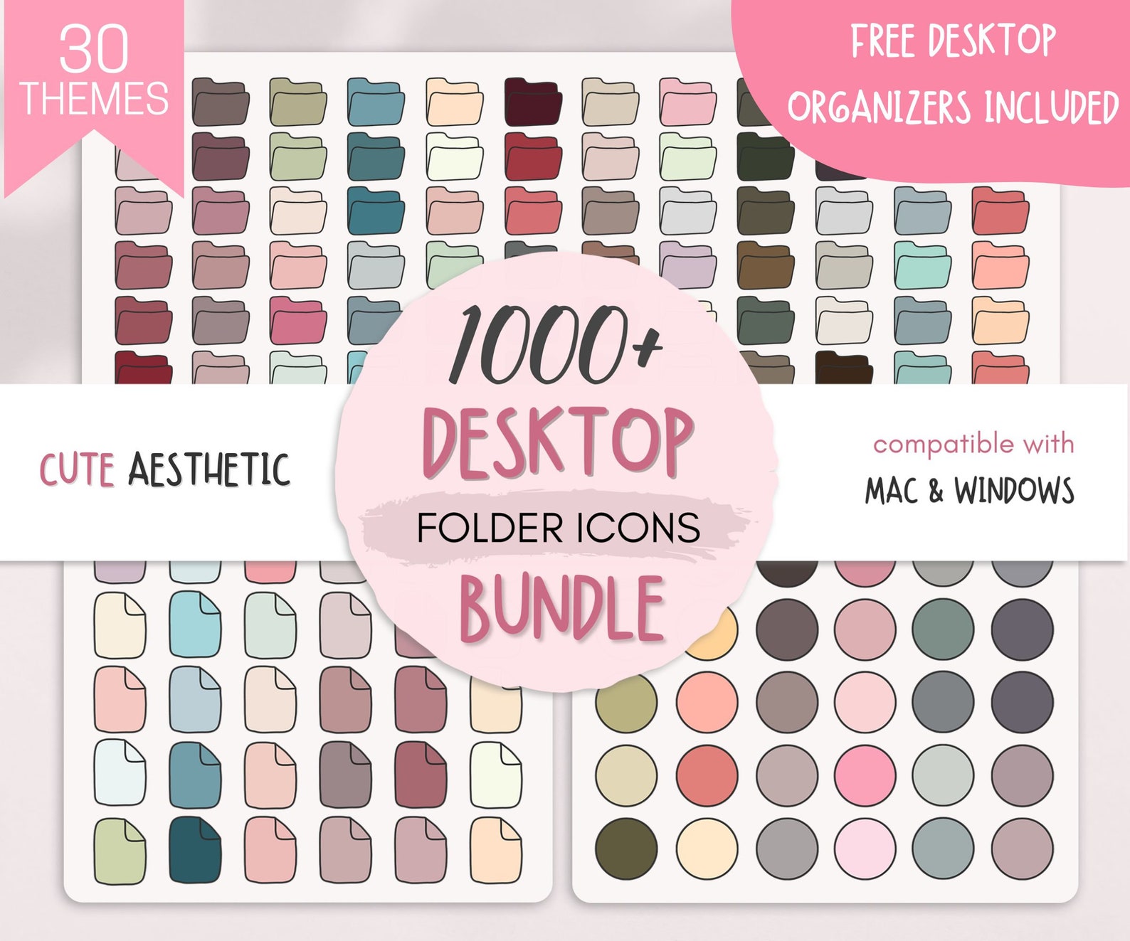 1000 CUTE Desktop Folder Bundle FREE Desktop Organizers - Etsy