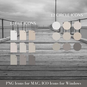 30 Grey DESKTOP Folder Icons for MACBOOK and WINDOWS Circle | Etsy