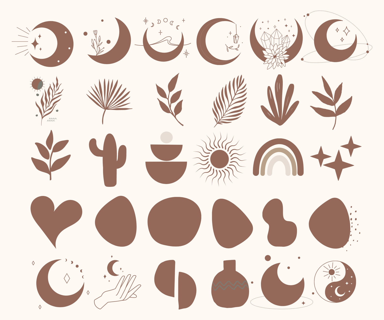 180 Boho Folder Icons for MAC and WINDOWS Computers Mystic | Etsy