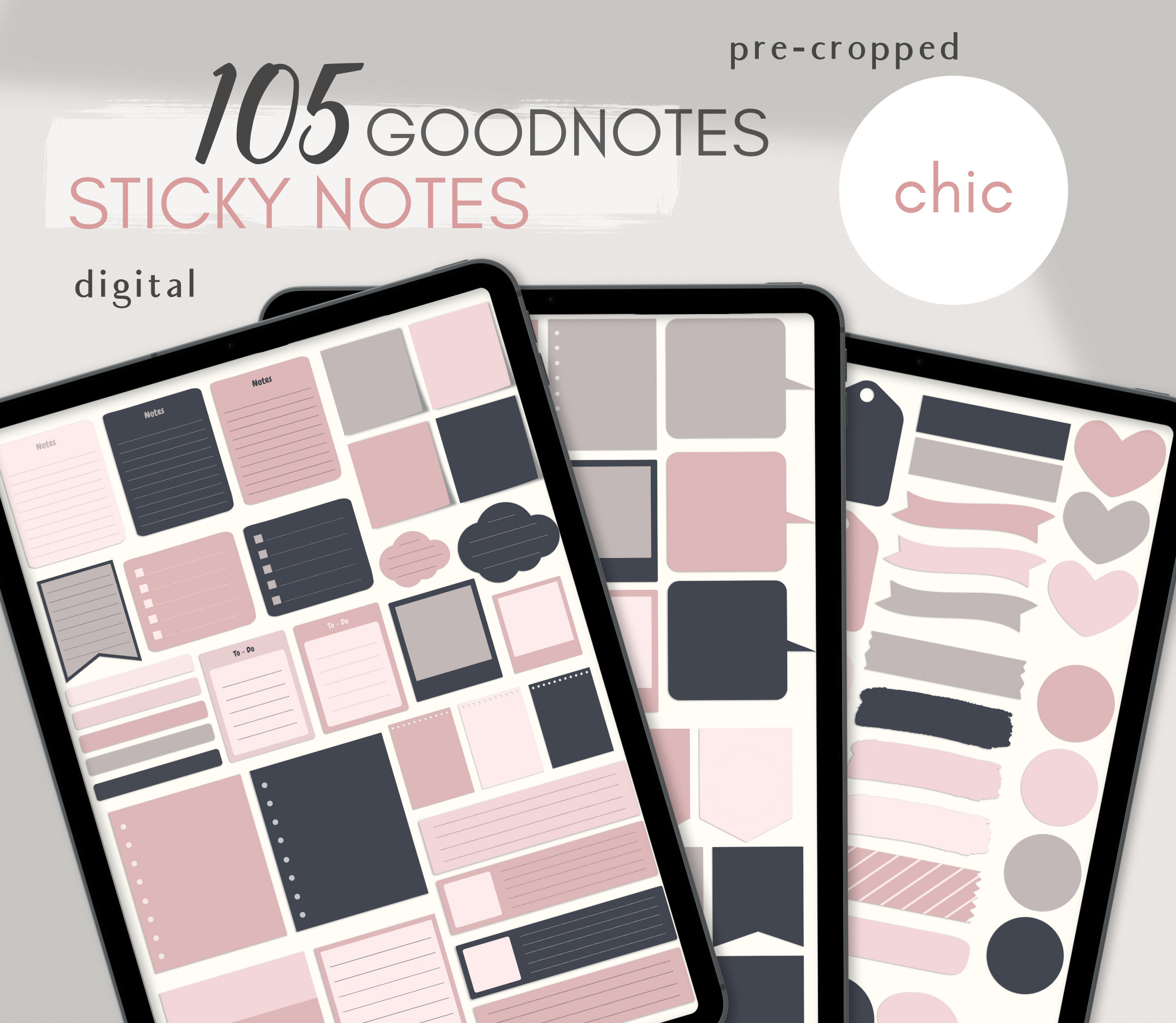 105 Goodnotes Sticky Notes Pre Cropped Chic Digital Goodnotes - Etsy