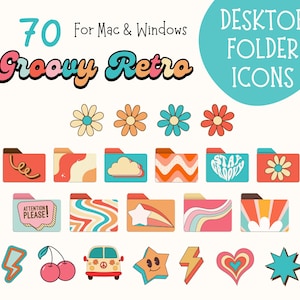 70 Cute Retro Folder Icons for MAC and WINDOWS Desktop Customization ...
