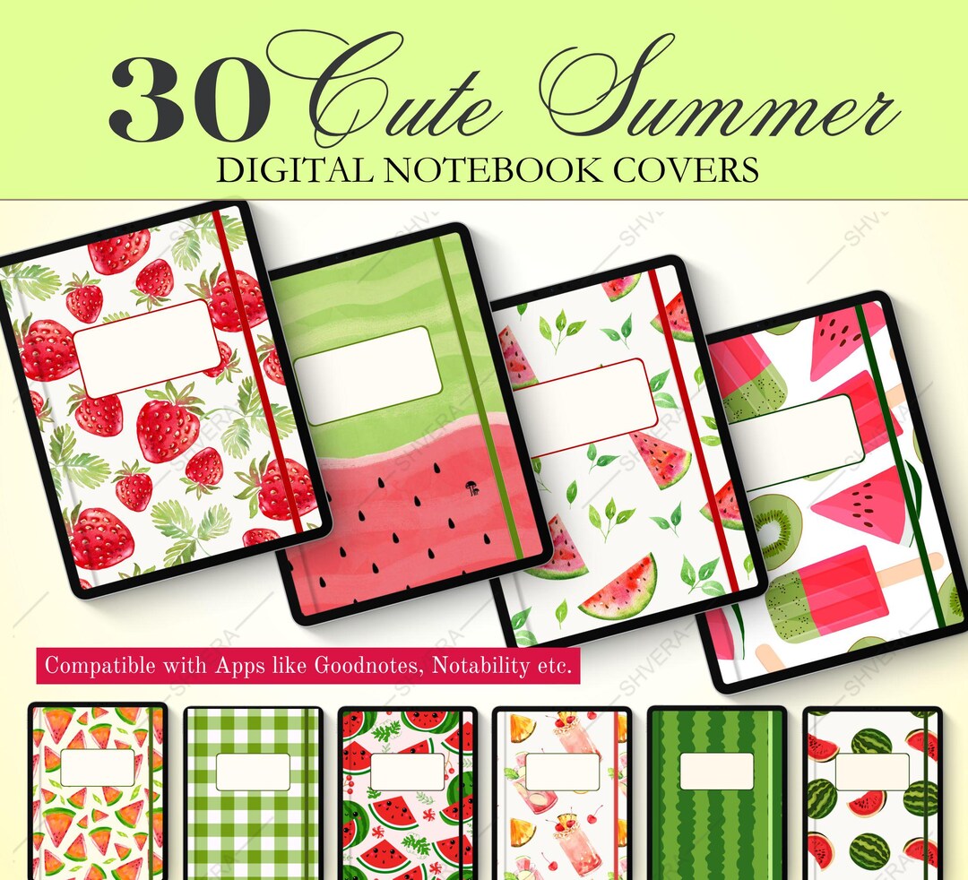 Buy 30 Cute Summer Goodnotes Covers, Digital Notebook Covers, Summer ...