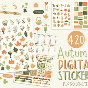 420 Cute Autumn Digital Stickers Fall Stickers PNG Stickers Pre-cropped ...