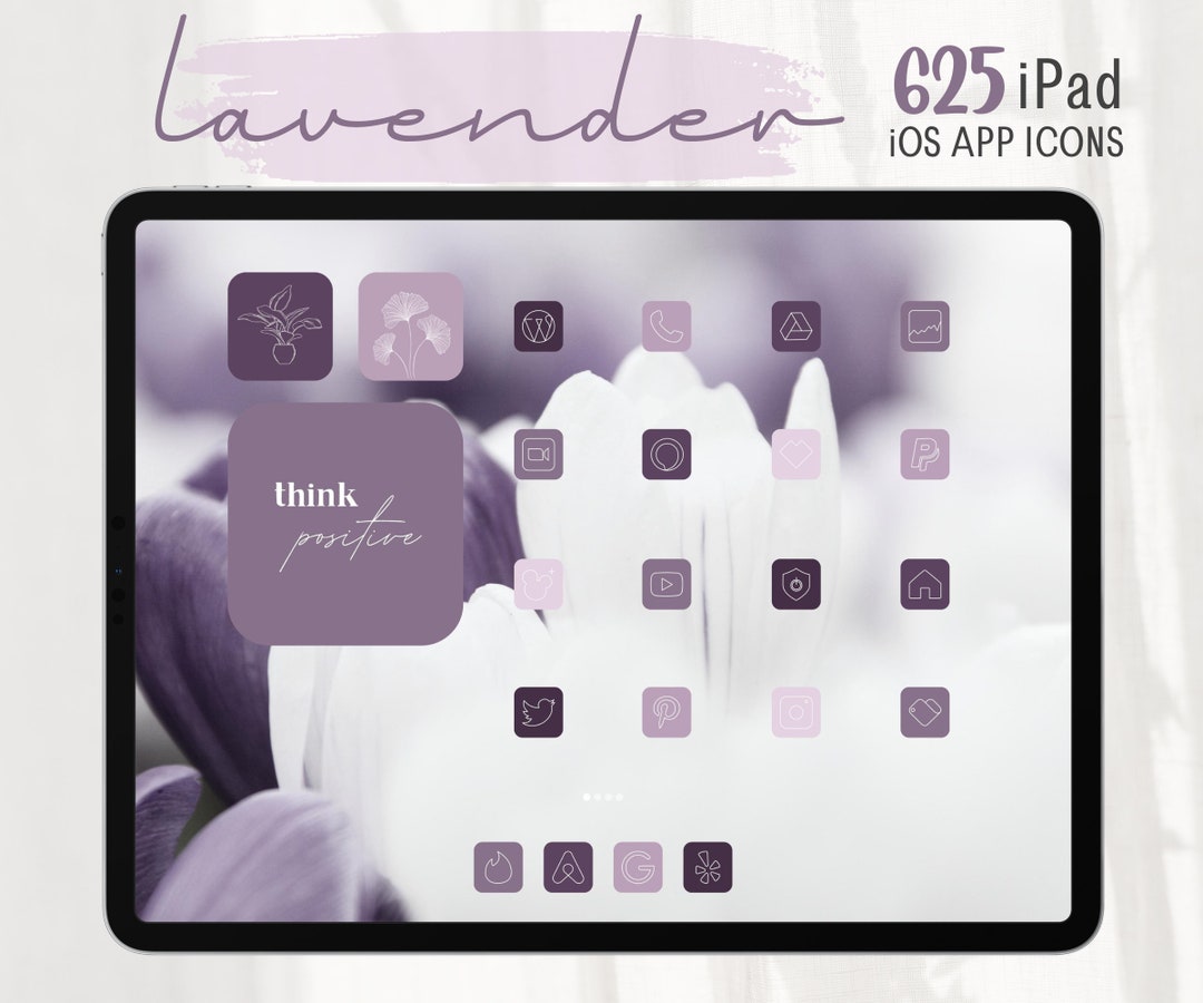 625 iPad Lavender Ios App Icons Pack | Purple Aesthetic App Icons | 8 ...